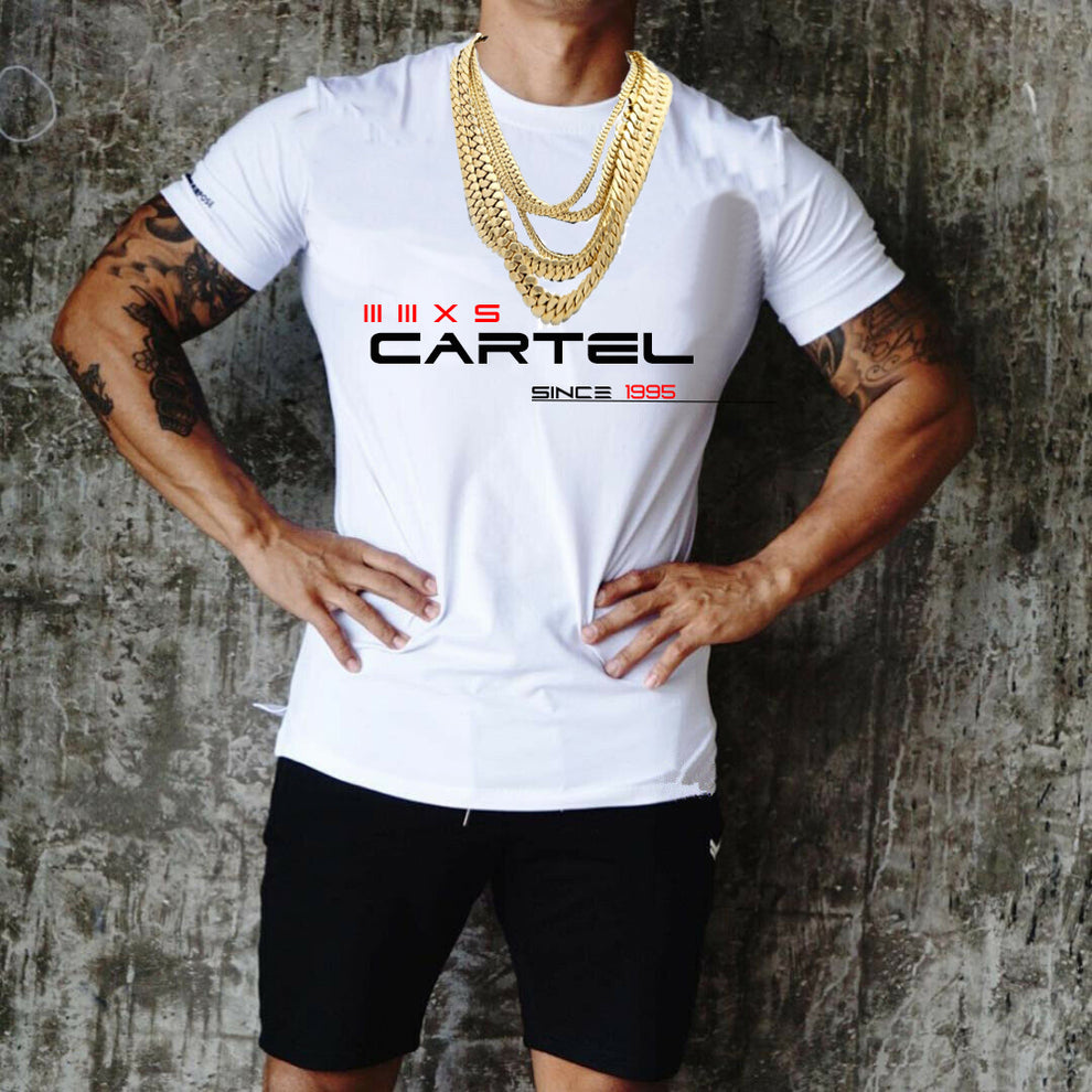 CARTEL JEWEL White short sleeve tshirt – MUSCLE MANIAXS